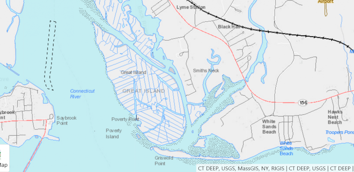 Map of Great Island | Connecticut Sea Grant